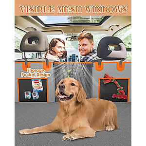 Instraella Back Seat Extender for Dogs, Dog Car Seat Cover for Back Seat with Waterproof Hard Bottom for Car SUV, Dog Hammock Travel Bed to Protect Your Car Backseat (for Car/Compact SUV-Grey)