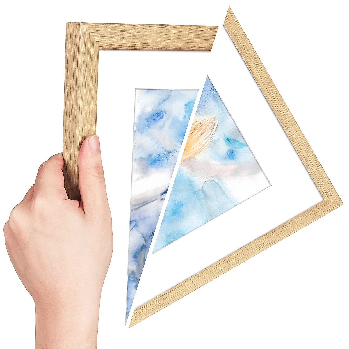 euwazram Rustic Oak 20x24 Frame - Set of 3, 20 x 24 Poster Frame with Mat for 16x20, Picture Frames for Artwork, Puzzles, Photos and Movie Posters