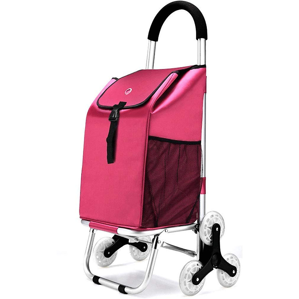 Shopping Trolley on Wheels Multi Function Shopping Cart Aluminum Alloy Foldable Trolley Waterproof Wear-Resistant Thick Sponge Handle Gravity-Enhanced Storage Hand Trucks,Multi Colored,45 * 89Cm