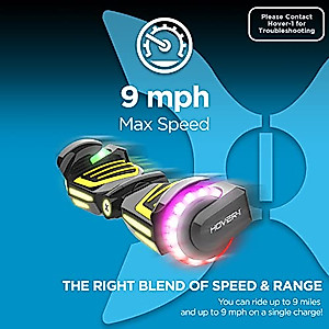 Hover-1 Ranger + Electric Hoverboard, 9MPH Top Speed, 9 Mile Range, Long Lasting Li-Ion Battery, 4HR Full Charge, Built-In Bluetooth Speaker, Rider Modes: Beginner to Expert, Black