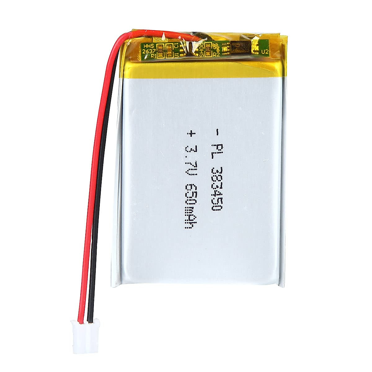 AKZYTUE 3.7V 650mAh 383450 Lipo Battery Rechargeable Lithium Polymer ion Battery Pack with JST Connector