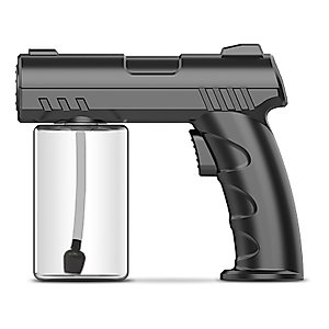 Nano-Spray Gun, Handheld Household Nano-Atomizer, Blue Light Atomizer, Handheld Household Nano-Spray Gun, Wireless Charging Nano-Atomizer, Suitable for and Watering Plants and Trees (Black)