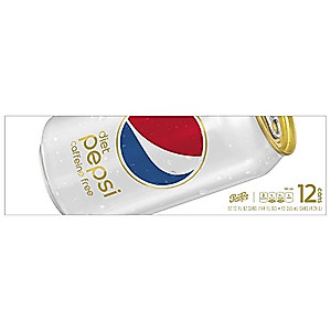Pepsi Cola Soda Pop, Diet Pepsi Caffeine Free, 12oz Cans (12 Pack)