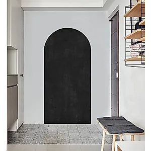 Arch Wall Decal Black Total Grunge Abstract Cement Concrete Paper Texture Night Peel and Stick Wallpaper Self-Adhesive Removable Wall Sticker Mural Wall Decor for Living Room Bedroom Nursery