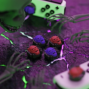 PlayVital Joystick Caps for Nintendo Switch, Thumbstick Caps for Switch Lite, Analog Cover for Switch OLED Joycon Thumb Grip Caps for Switch & Switch Lite & Switch OLED - Oni Demons