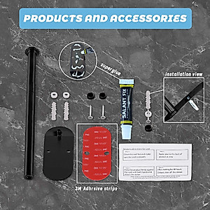 2-Section Stainless Steel Clothes Hanger Storage, Retractable Space Saving Clothes Hanger Storage Organizer, Wall Mount Clothes Rack Organizer, Adhesive or Drilling Installation (Black)