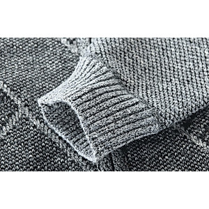 VtuAOL Men's Cardigan Sweater Warm Soft Knit Full Zip Sweater Winter Coat for Men Blue US S