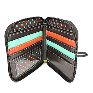 CHALA Handbags- Zip Around Wallet, Wristlet, 8 Credit Card Slots Sturdy Coin Purse for women, Dragonfly, Small