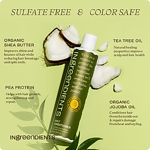 Ingreendients Tea Tree Hair Conditioner - Organic, Sulfate-Free, Color-Safe, Silicone-Free, Cruelty-Free, with Shea Butter and Jojoba Oil