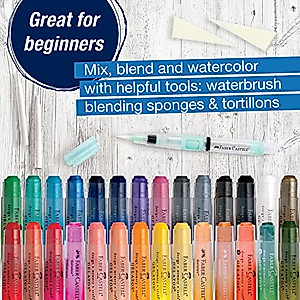 Faber-Castell Gelatos Original Gift Set - 28 Colors - Multi-Purpose Art Color Sticks Set, 34 Piece Gift Set