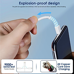 iPad Charger iPhone Charger, 12W USB Power Adapter Foldable Portable Travel Plug with 2Pack MFi Certified 6FT iPad Charging Cord Cable for iPad 4/5/6/7/8/9, iPad Mini 1/2/3/4/5, iPad Air 1/2/3, iPhone