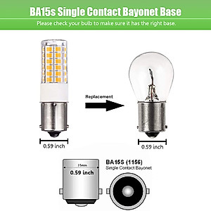 Makergroup BA15s Single Contact Bayonet LED 12V S8 1141 1156 LED Light Bulb 3W 2700K-3000K for Outdoor Landscape Lighting Path Deck Lights RV Lights Warm Color 6pcs