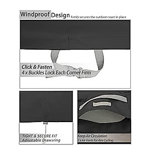 Garden Balsam Patio Furniture Cover Outdoor Table and Chair Set Covers Outdoor Dining Set Cover Outdoor Sectional Sofa Set Covers Water Resistant Rectangle 74"L X 47"D X 28"H Black