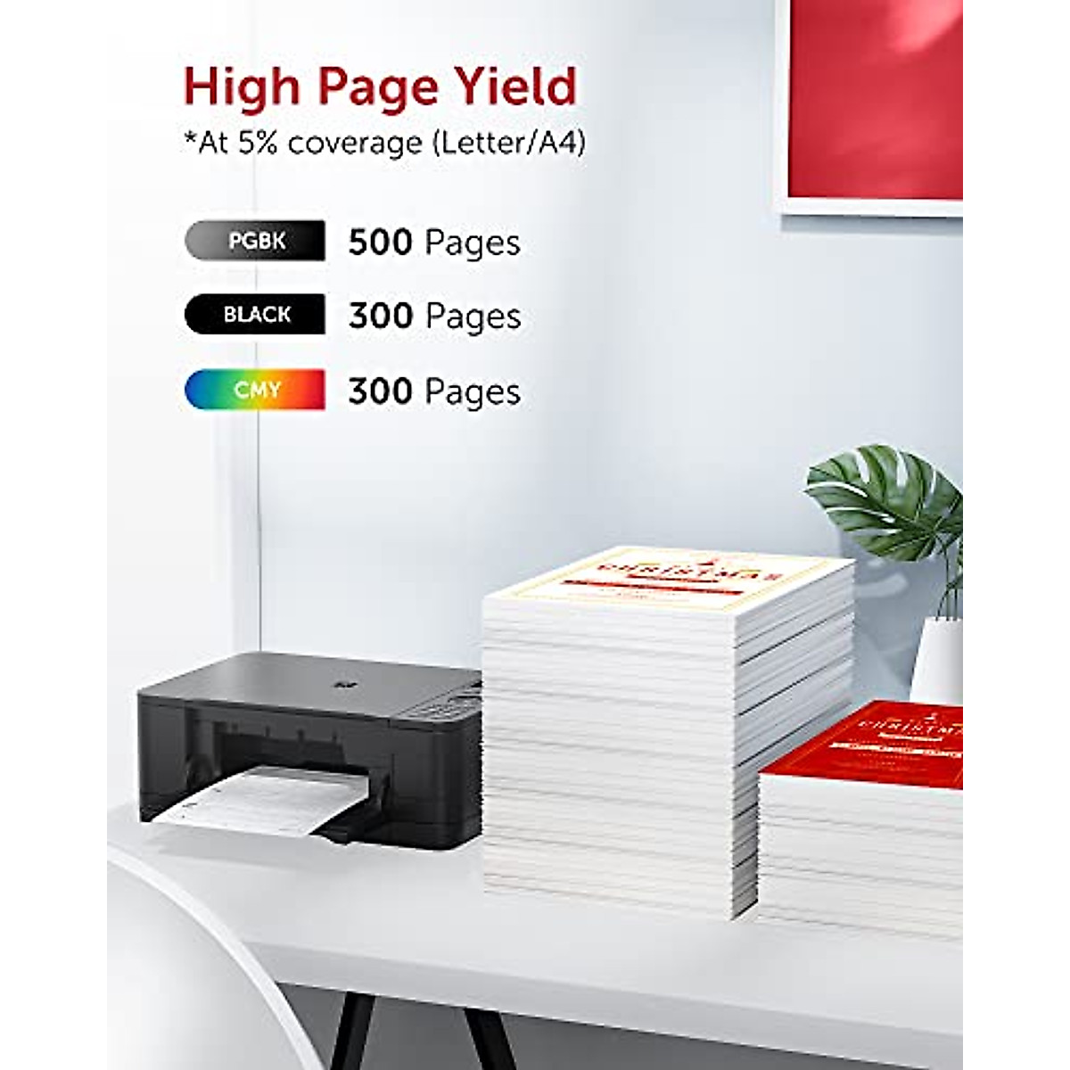 PGI-250XL CLI-251XL 5 Color Value Pack, Compatible for Canon 250 251 Ink Cartridges use with PIXMA MX922, MG5420, MG5520, MG5522, MG6320, MG6620, iP7220 (PGBK, Black, Cyan, Magenta, Yellow)