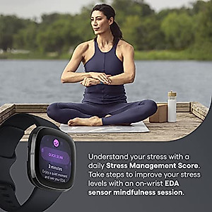 Fitbit Sense Advanced Smartwatch with Tools for Heart Health, Stress Management & Skin Temperature Trends, Carbon/Graphite, One Size (S & L Bands Included)