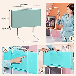 OCBAiLi Bed Rail for Toddlers, 4PCS Bed Rails for Full Size Queen King Bed, Pearl Cotton Security Adjustable Bed Rail for Toddler, Accommodates Thick Mattresses and Platform Beds, Not Falling (Green)