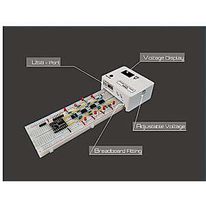 Rechargeable Breadboard Power Supply – 4 to 24V DC Output Power Supply with 2000mAh Rechargeable Battery with USB Charging – Ideal for Labs and Projects in Classroom, Outdoor and Home Schools