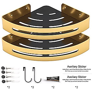 Lovelyduo 2-Pack Shower Corner Shelf Bathroom Corner Shower Caddy Organizer for Kitchen Toilet No Drilling Bathroom Corner Shelves Shower Caddies