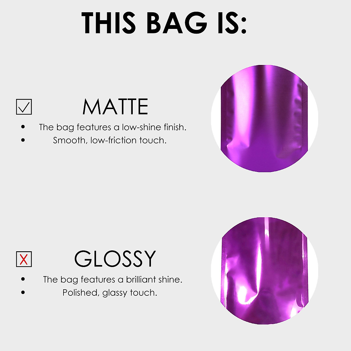 QQ Studio 100 Heat Sealable Mylar Foil Bag Pouch for Sampling Packaging Food Storage Food Safe (SM ~2.3"x3.4", Matte Gold)