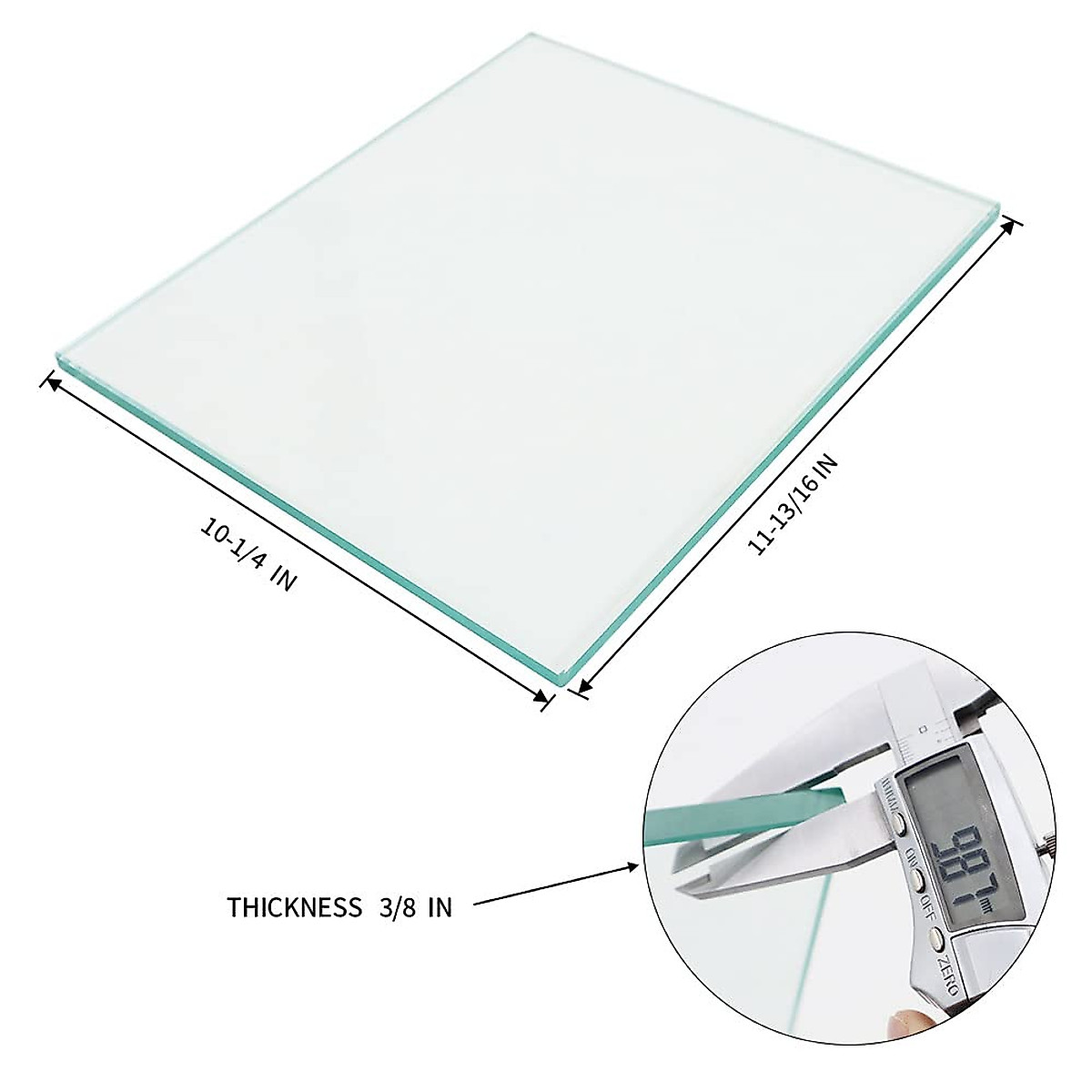 SCOTTCHEN Dead Flat Float Plate Glass for Scary Sharp Sharpening System 10-1/4in W x 11-13/16in L x 3/8in T -1pcs
