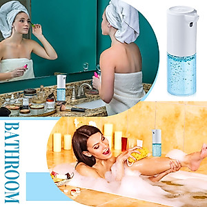 2 Pcs Automatic Foaming Soap Dispenser Touchless Foaming Hand Soap Dispenser Adjustable Foam Rechargeable Electric Motion Sensor Waterproof Pump for Bathroom Kitchen Hotel (Classic, ABS)