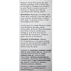 HERBIVORE Phoenix Rosehip Anti Aging Face Oil – Moisturizing Oils with CoQ10, Concentrated Antioxidants & Vitamin E, Replenish & Renew Dry Skin, Vegan, 0.3 oz