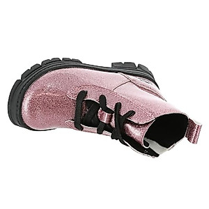 UGG Unisex-Child Ashton Lace Up Glitter Boot, Glitter-pink, 2 Little Kid