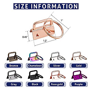 48 Sets Key Fob Hardware by EKUIEKA,1 Inch 8 Colors Fob Key Chain Wristlet Hardware with Split Rings,Key Lanyard and Key Chain Making Hardware Supplies