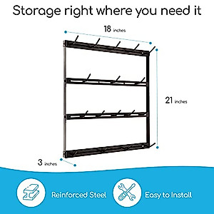 ARKtec Decor Coffee Cup Rack with Adjustable Hooks. Customizable Mug Racks for Wall, Coffee Mug Wall Rack, Coffee Mug Rack Wall Mounted, or Mug Holder for Wall Display, Storage & Organization