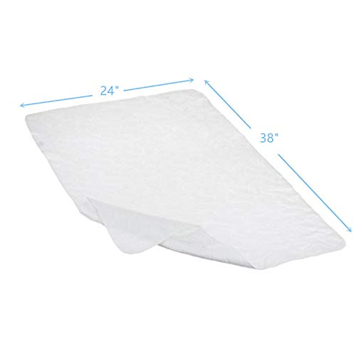 American Baby Company 2 Pack Waterproof Embossed Quilt-Like Flat Reusable Portable/Mini-Crib Size Protective Mattress Pad Cover for Babies, Adults and Pets, White 24" X 38"