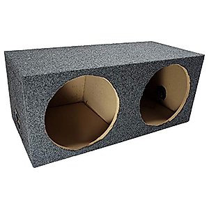 American Sound Connection Car Audio Dual 12" Sealed Subwoofer Rear Angle Sub Box Enclosure 5/8" MDF Wood