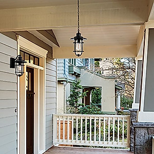 Globe Electric 44232 Turner Outdoor Pendant, Satin Black