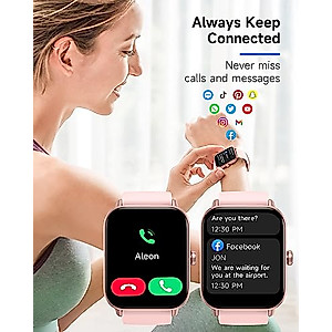 TOOBUR Smart Watch for Women Alexa Built-in, 1.8" Compatible Android iPhone, Answer&Make Call/Heart Rate/Step Counter/Sleep Tracker/100 Sports, Fitness Tracker Watch IP68 Waterproof Swimming