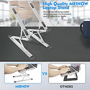 MIENOW Laptop Desk Stand Adjustable Height, Aluminum Foldable Laptop Stand Computer Riser Ergonomic Portable Travel Laptop Holder Fit for Notebook, MacBook Air/Pro, Dell, HP and Lenovo 10''-15.6''