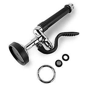 CWM Pre Rinse Sprayer Commercial Sink Faucet Spray Valve Chrome Finished (Black)