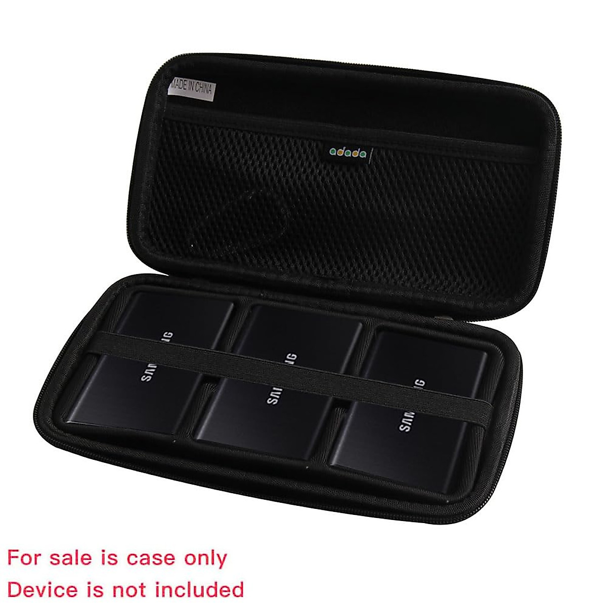 Adada Hard Travel Case for Samsung T7 / T7 Touch Portable SSD 1TB 2TB 500GB USB 3.2 External Solid State Drive Case for 3 Hard Drives (Black)