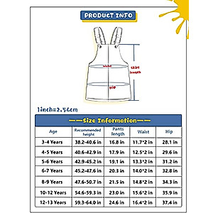 KIDSCOOL SPACE Girls Bibs Pocket Adjustable Straps Casual Jean Overall Dress,Blue,6-7 Years