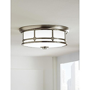 Home Decorators Collection 14 in. Brushed Nickel LED Flushmount
