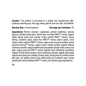 Standard Process Canine Enteric Support - Digestive System Support for Dogs - Nutritional Dog Supplement for Gut Health Support - Canine Supplement Formula to Aid Healthy Digestion - 110 g