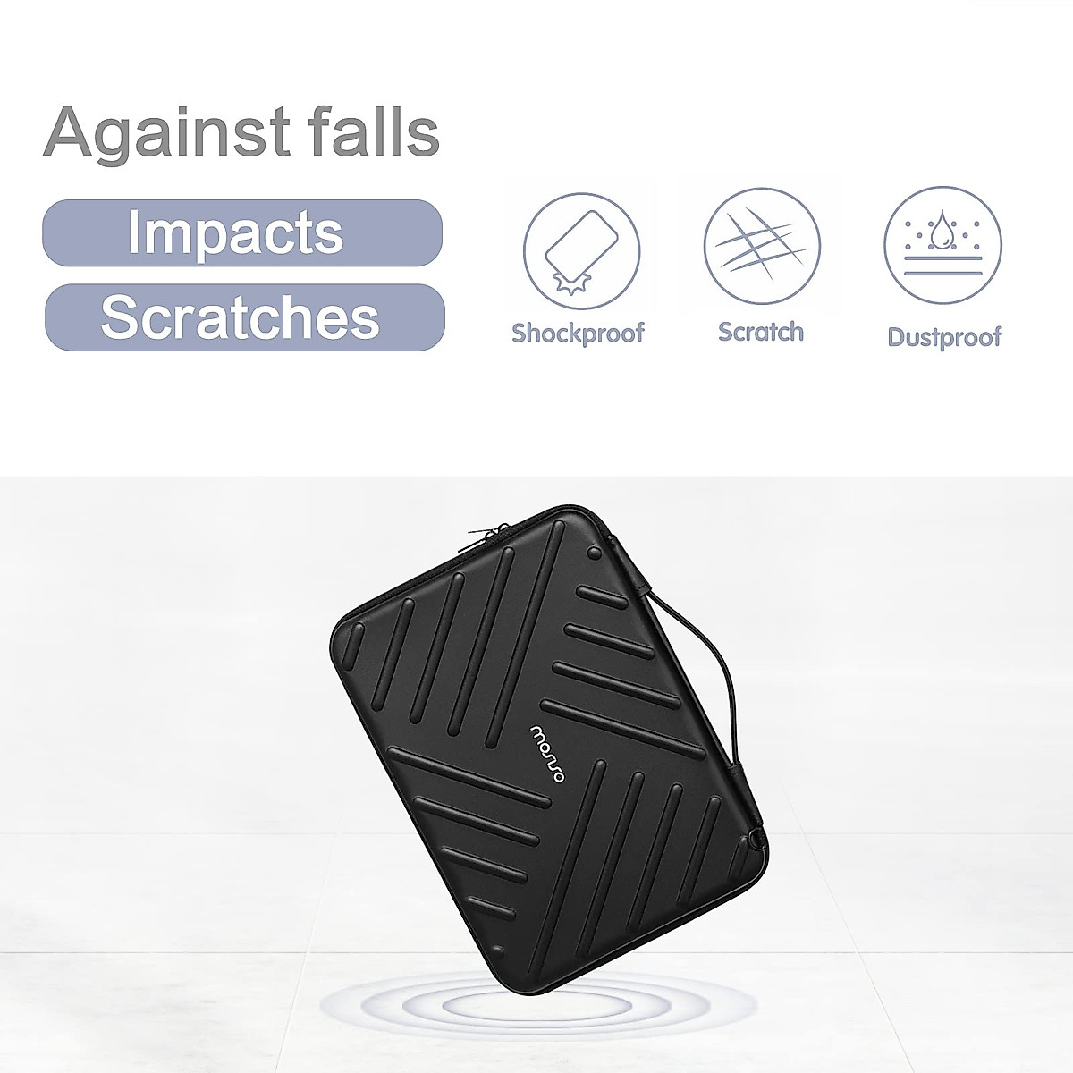 MOSISO Laptop Shoulder Bag Compatible with MacBook Pro 14 inch 2023 2022 2021 Release M3 A2918 A2992 M2 A2779 M1 A2442 Pro/Max Chip, Waterproof Shockproof Diagonal Stripe Case Bag, Black