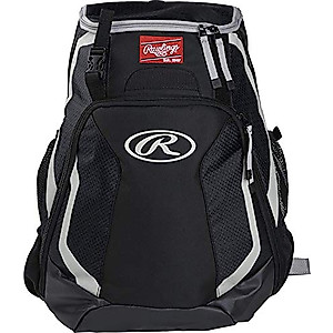 Rawlings R500 Series Baseball/Softball Backpack, Black