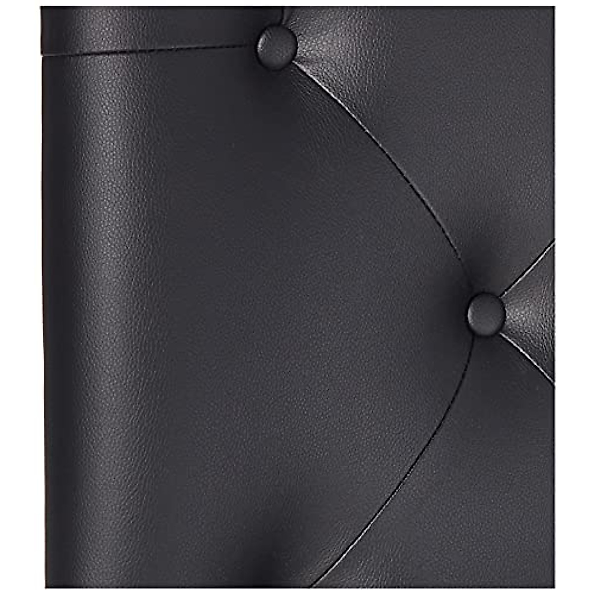 Baxton Studio Myra Modern and Contemporary Queen Size Black Faux Leather Upholstered Button-Tufted Scalloped Headboard