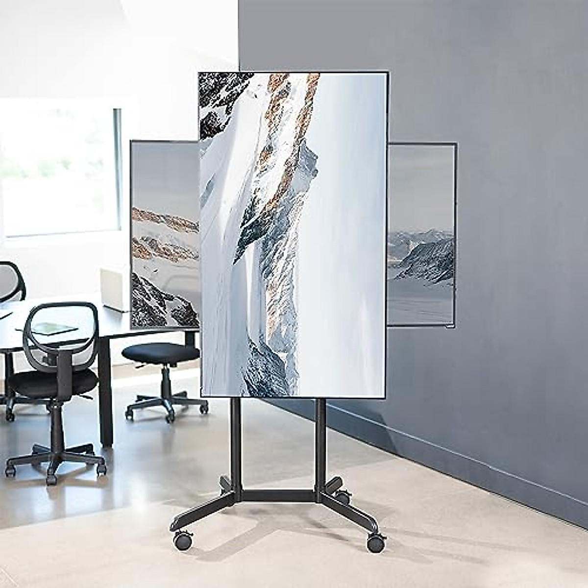 VIVO Mobile Premium TV Cart for 32 to 88 inch Screens up to 154 lbs, Samsung Digital Flipchart, Microsoft Surface Hub 2S, Portrait to Landscape, Shelf, Wheels, Max VESA 600x400, Black, STAND-TV02PB