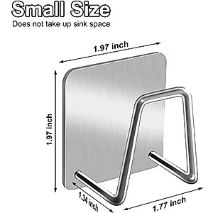 IFOCUTY 2Pcs Sponge Holders for Kitchen Sink, Strong Adhesive Small Sponge Holder, Waterproof Kitchen Sink Caddy - Rust Proof Waterproof, Quick Drying - SUS304 Stainless Steel (2PC, Silver)