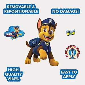 Wall Palz Nickelodeon Paw Patrol Wall Decal - 19" Chase Wall Stickers for Bedroom with 3D Augmented Reality Interaction - Paw Patrol Wall Decor