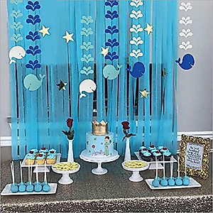 Lacheln Whale Decor Hanging Garland Beluga Whale Wall Art Ahoy Its a Boy Under The Sea Theme Birthday Party Decorations Nursery Kids Bedroom Decor