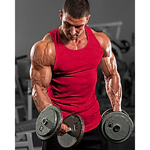 KAWATA Men's 3 Pack Dry Fit Workout Tank Top Gym Muscle Tee Fitness Bodybuilding Sleeveless T Shirts