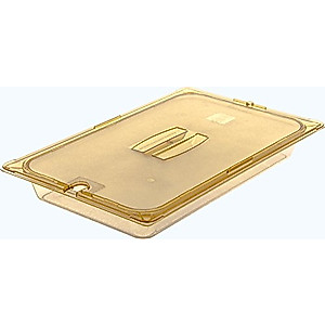 Carlisle FoodService Products Storplus Full-Size High Heat Food Pan for Catering, Buffets, and Restaurants, High Heat Plastic 2.5 Inches Deep, Amber