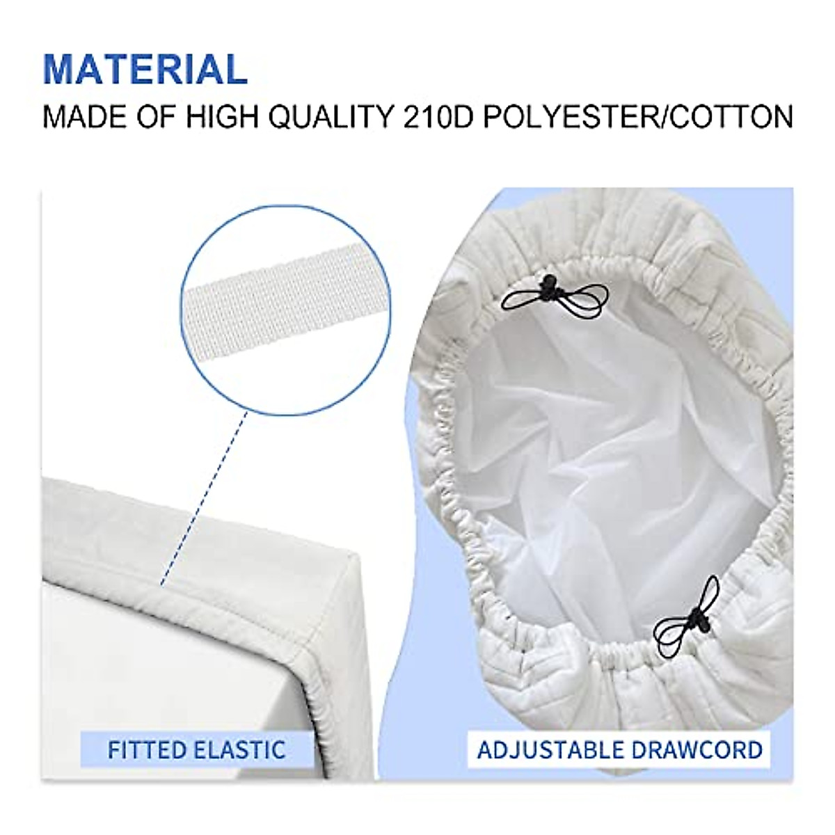 ciwich Indoor Air Conditioner Cover, White Air Conditioner Covers for Inside Units, Double Insulation with Elastic Strap,Windproof Anti-Freeze Fit 25Lx17Hx3.5D inches