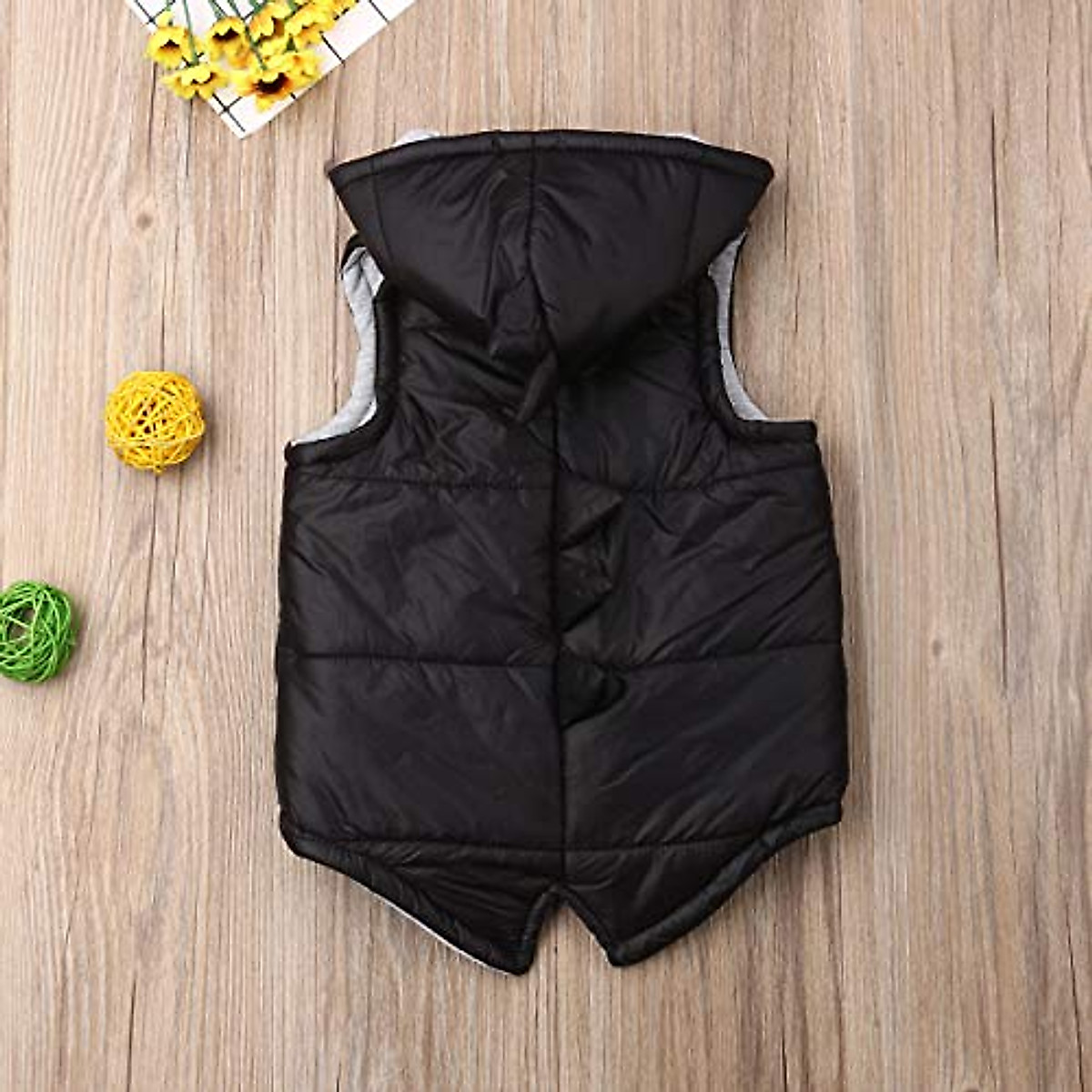 BULINGNA Kids Toddler Baby Girl Boy Dinosaur Vest Hoodie Sleeveless Waistcoat Warm Jacket Outwear with Zipper (Black, 3-4 Years)